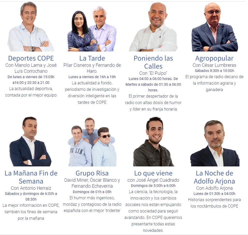 Publicidad y anuncios en Cadena COPE Radio | Tarifas
